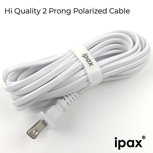Ipax 10 Feet Long White Copper Wire AC Power Cord Cable Compatible with VIZIO TV UHD LED Smart HDTV E221-A1 E231-B1 E24-C1 E280-A1 E601i-A3 SmartCast E43-E2 E320-A0 E470-A0 LCD Monitor Sharp TV