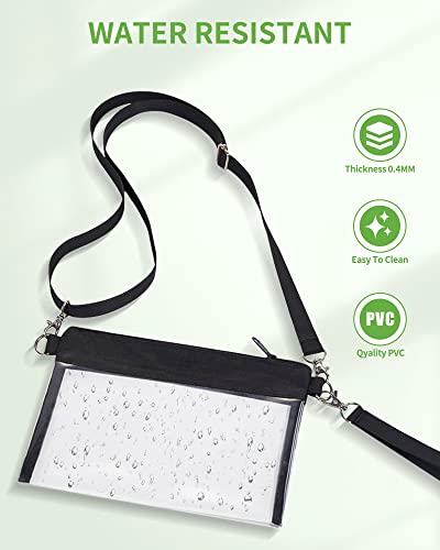 MAY TREE Clear Purse for Concert Stadium Festival Concert Clear Bag Stadium Approved for Women and Men, Black