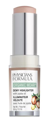 Physicians Formula Organic Wear All Natural Dewy Highlighter Stick Makeup, Stick Cream To Powder, Dew Frost, Dermatologist Tested