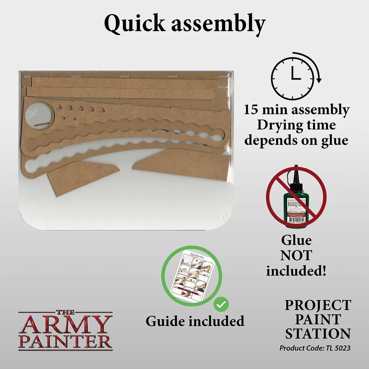 The Army Painter Model Paint Stand & Paint Brush Holder -Dropper Bottle Paint Rack, Paint Station with Brush Organizer-Paint Organizer for Acrylic Painting for 30 Warpaints, 7 Paintbrushes & Water Cup