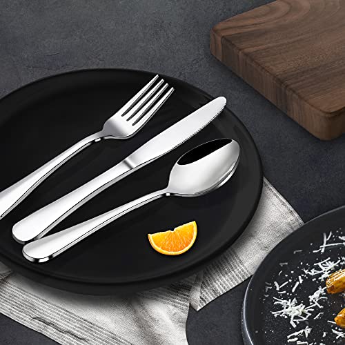 48-Piece Silverware Set with Steak Knives for 8, Stainless Steel Flatware Cutlery Set For Home Hotel, Kitchen Utensils Set Include Fork Knife Spoon, Mirror Polished, Dishwasher Safe
