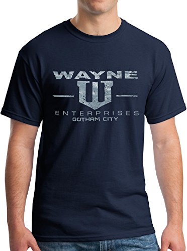 Wayne Enterprises Tee Gotham City T-Shirt Distressed Navy M