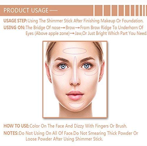 Highlighter Stick, NICEFACE Shimmer Cream Powder Waterproof Light Face Cosmetics ( 2 colors )