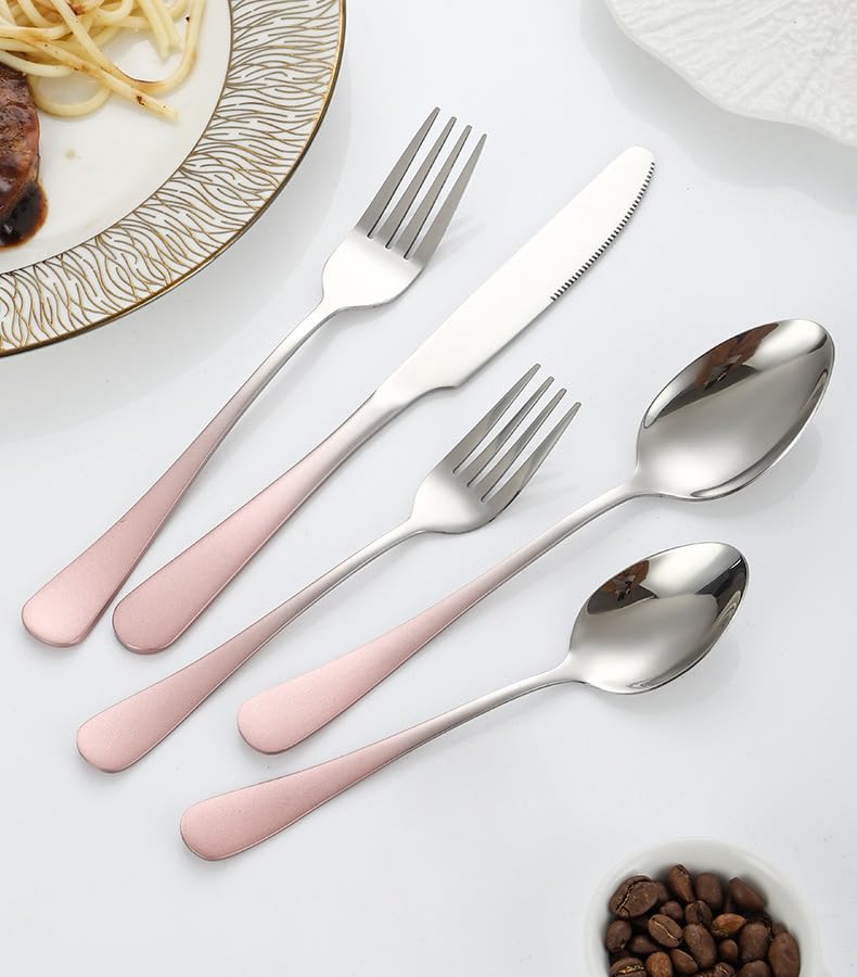 Silverware Set Black Gold Gradual Change Color Handle Flatware Cutlery Tableware Cutlery Set,Food-Grade Stainless Steel,Mirror Finished Utensil Sets for Home Restaurant