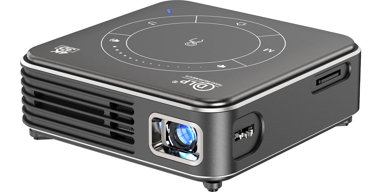 FEICHEN Mini Projector,Portable DLP Projector with 5G WiFi and Bluetooth,Andriod OS 9.0,Pocket Projector Support 1080P & HDMI,Pico Projector Compatible with iPhone, Android. Suitable for Outdoor&Home.