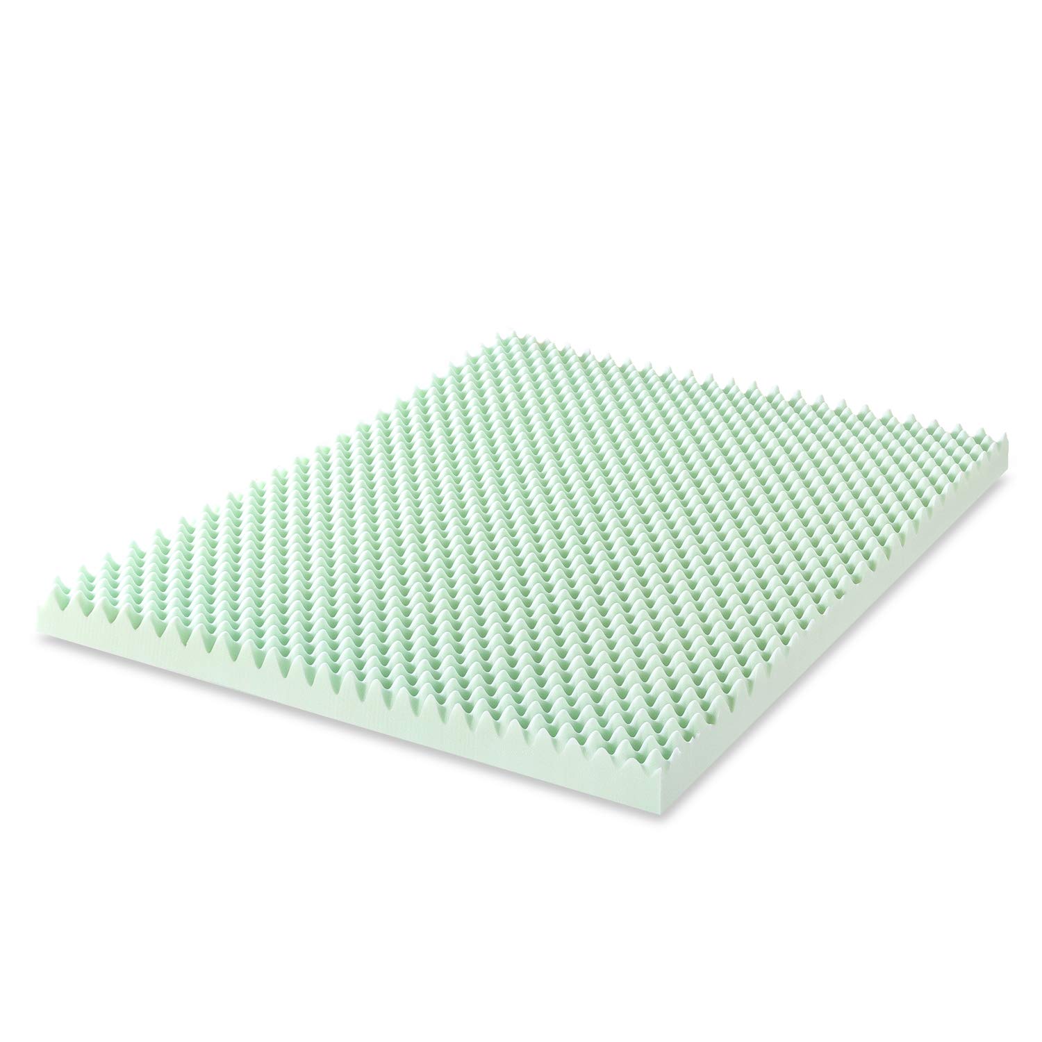 Best Price Mattress 4 Inch Egg Crate Memory Foam Mattress Topper with Calming Green Tea Infusion, CertiPUR-US Certified, Twin XL