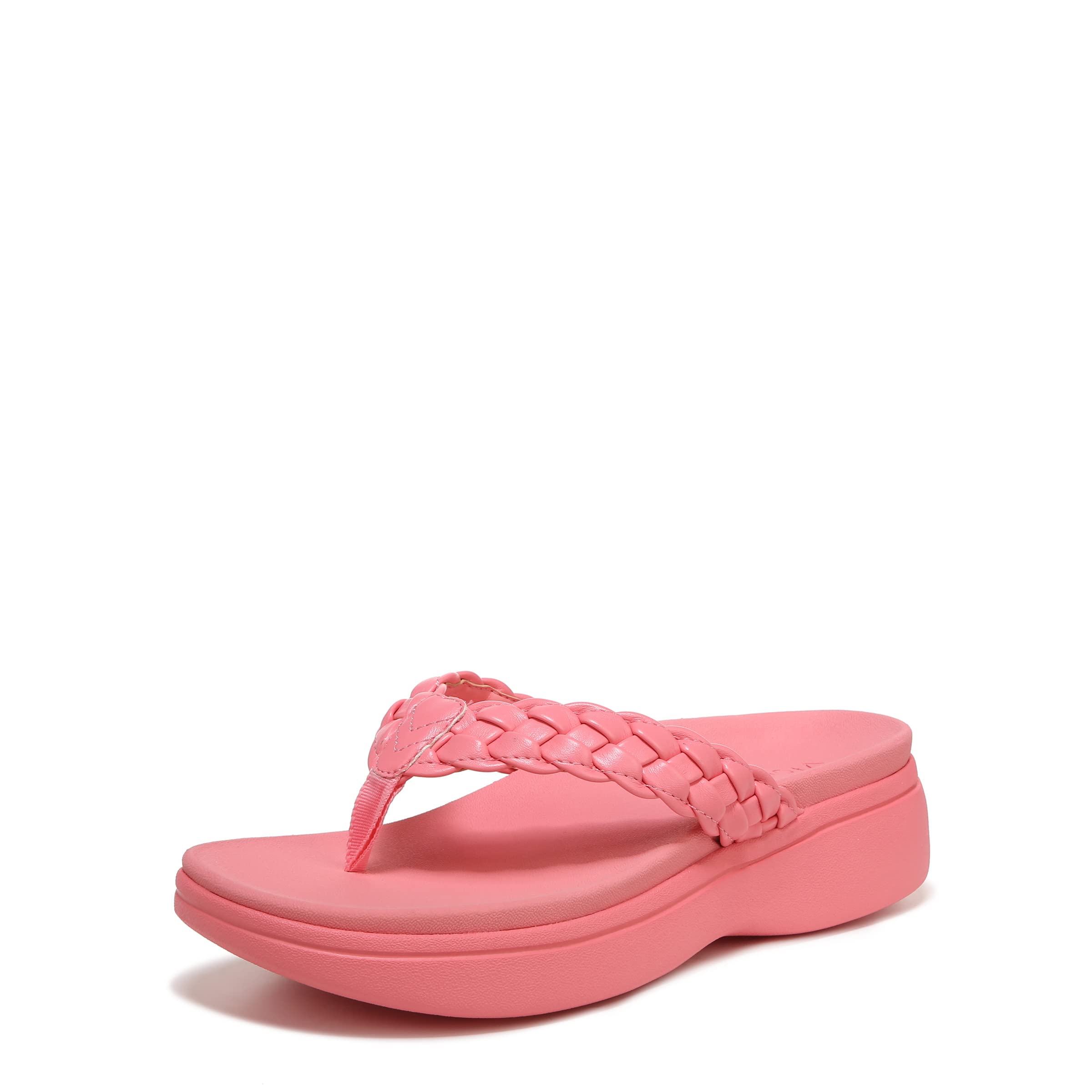 Vionic Kenji Women's Toe-post Platform Wedge Sandal Shell Pink - 8.5 Medium