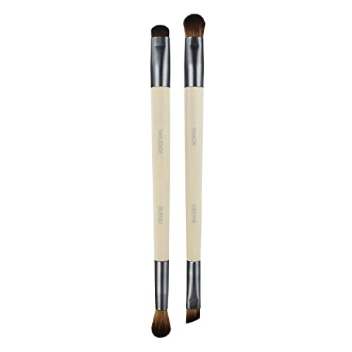 EcoTools Eye Enhancing Duo Makeup Brush Kit, For Enhanced Eye Look, Use to Define, Blend, Smudge, and Shade, 2 Piece Set