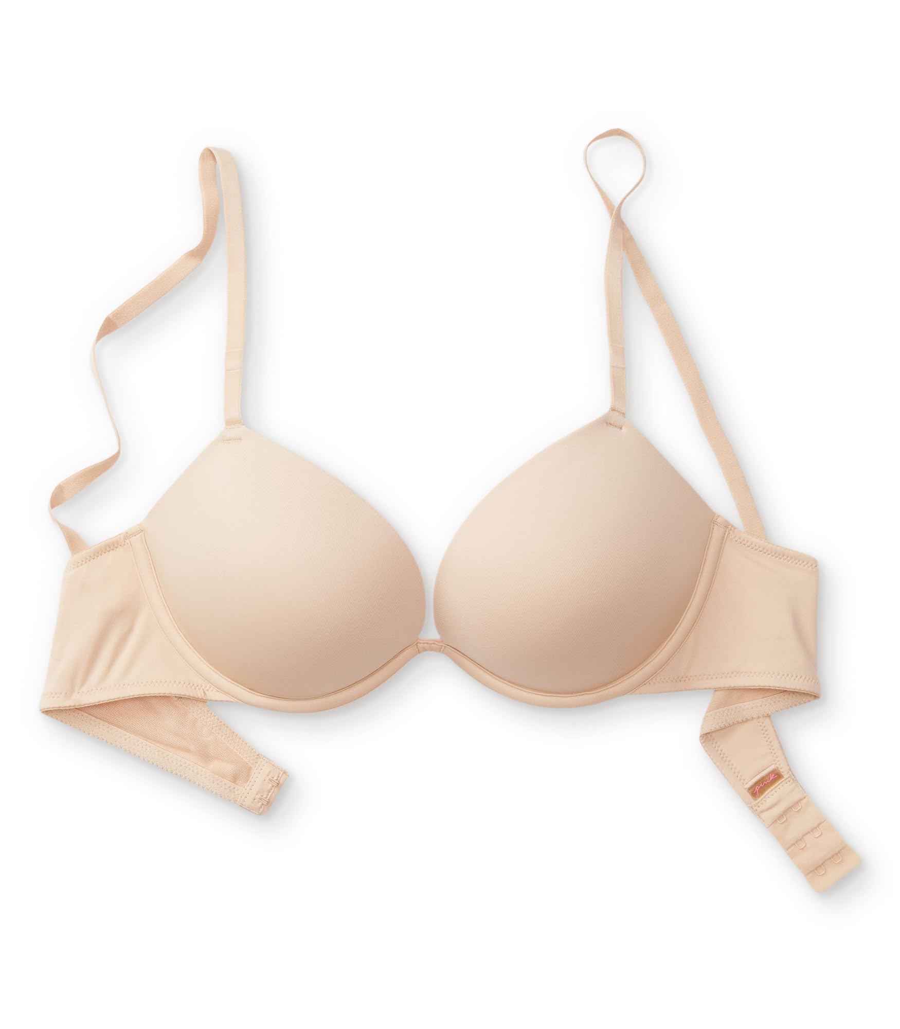 Victoria's Secret Pink Wear Everywhere Super Push Up Bra, Padded, Smoothing, Bras for Women, Beige (34B)