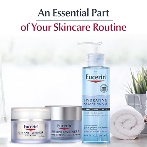 Eucerin Q10 Anti-Wrinkle Night Cream + Pro-Retinol, Facial Cream for Sensitive Skin, 1.7 Oz Jar