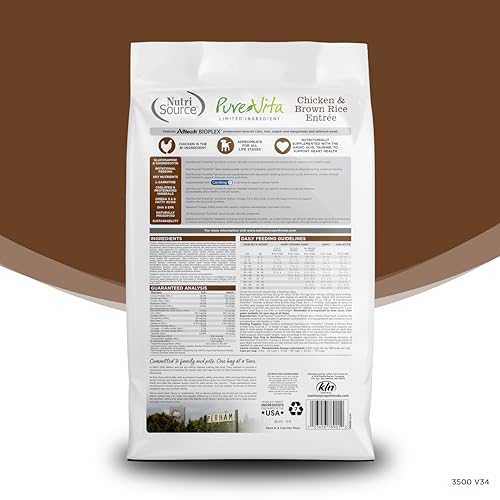 Pure Vita Dry Dog Food - Chicken & Brown Rice - 5 lbs