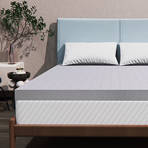 Maxzzz 4 Inch Memory Foam Mattress Topper King Size, Bamboo Bed Mattress Topper, Ventilated Mattress Pad CertiPUR-US Certified Plush