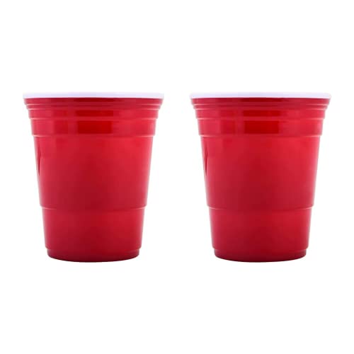 Red Cup Living Reusable Red Plastic Cups, 18 oz Cup - Set of 2 ,Party Cups