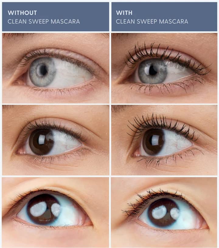 twenty/twenty beauty Clean Sweep Mascara, Long-Lasting Eyelash Mascara for Everyday Wear on Sensitive Eyes, Vegan and Cruelty-Free