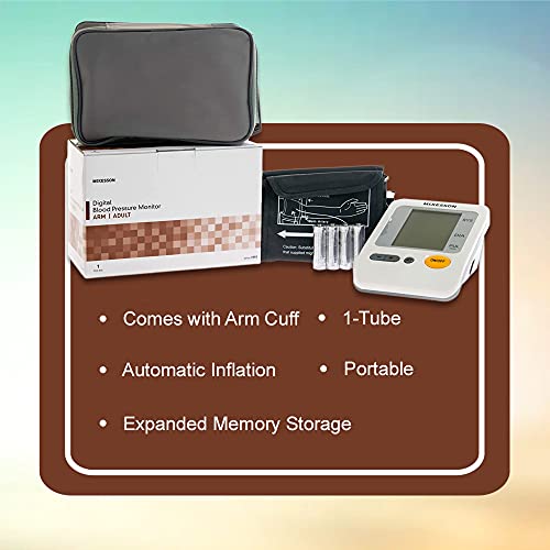 McKesson Digital Blood Pressure Monitor and Nylon Arm Cuff - 1-Tube, Automatic Inflation, for Adults - Large Cuff, 23 cm - 40 cm, 24 Count