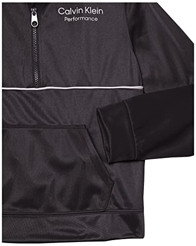Calvin Klein Girls' Performance Sport Hoodie Sweatshirt, Black Sport, 8-10
