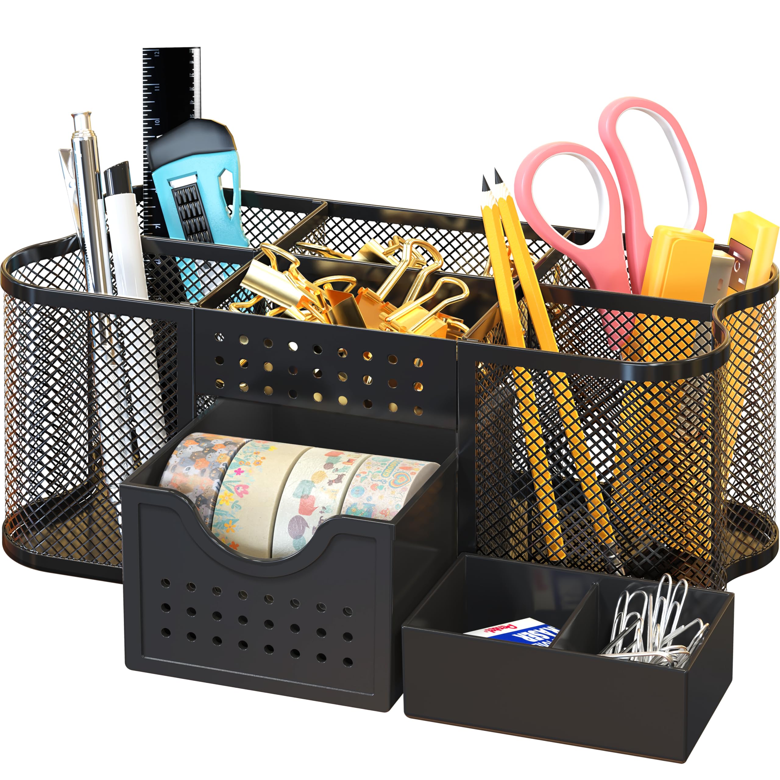 DecoBros Desk Supplies Organizer Caddy, Black