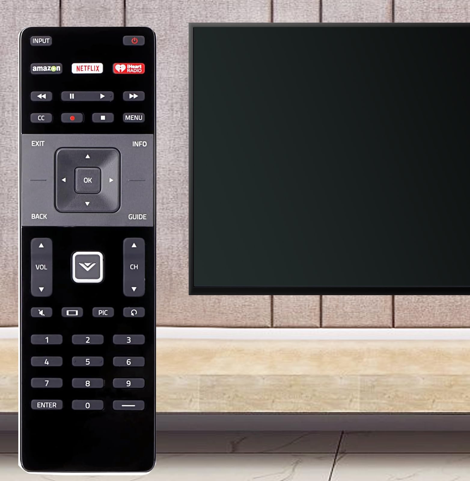 XRT122 Replace Remote Control fit for VIZIO TV D24-D1 D24H-E1 D28H-D1 D32-D1 D32F-E1 D32H-D1 D32X-D1 D39F-E1 D39H-D0 D40-D1 D40F-E1 D40U-D1 D43-D1 D43-D2 D43-E2 D43F-E1 D43F-E2 E65-C3