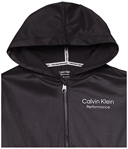 Calvin Klein Girls' Performance Sport Hoodie Sweatshirt, Black Sport, 8-10