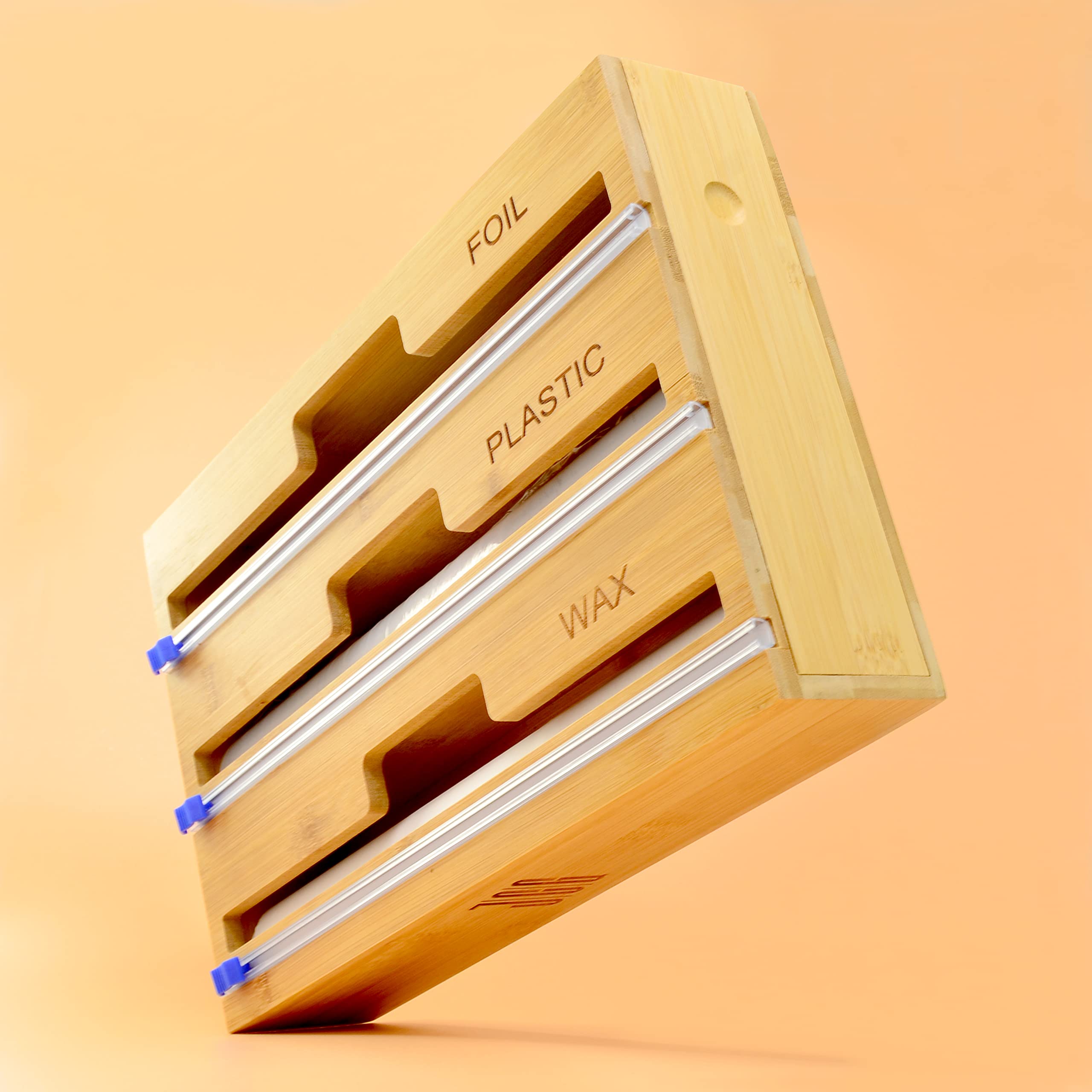 JCG 3 in 1 Bamboo Wrap Dispenser and kitchen organizer