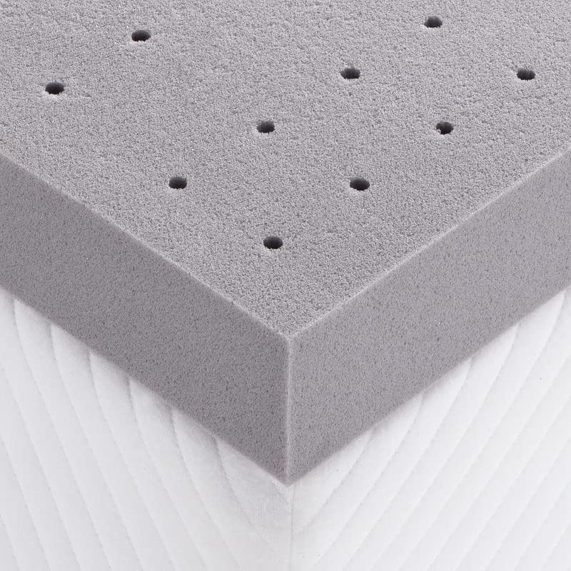 Maxzzz 4 Inch Memory Foam Mattress Topper King Size, Bamboo Bed Mattress Topper, Ventilated Mattress Pad CertiPUR-US Certified Plush
