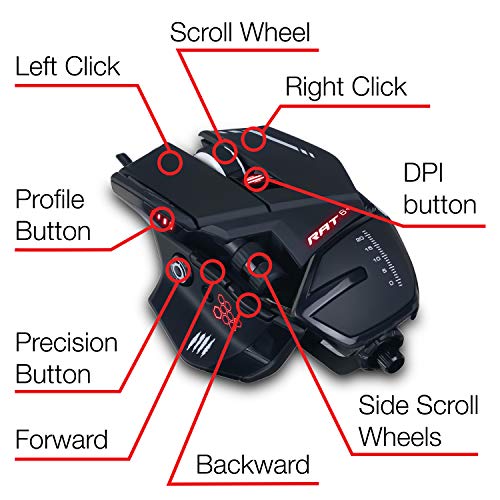 Mad Catz The Authentic R.A.T. 6+ Optical Gaming Mouse, Black