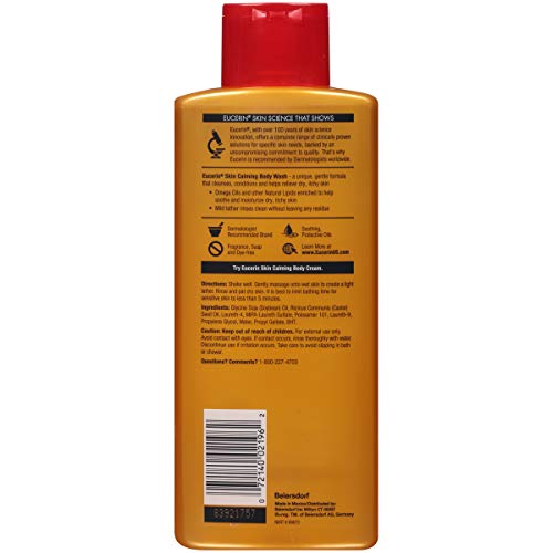 Eucerin Skin Calming Body Wash - Cleanses and Calms to Help Prevent Dry, Itchy Skin - 16.9 fl. oz. Bottle