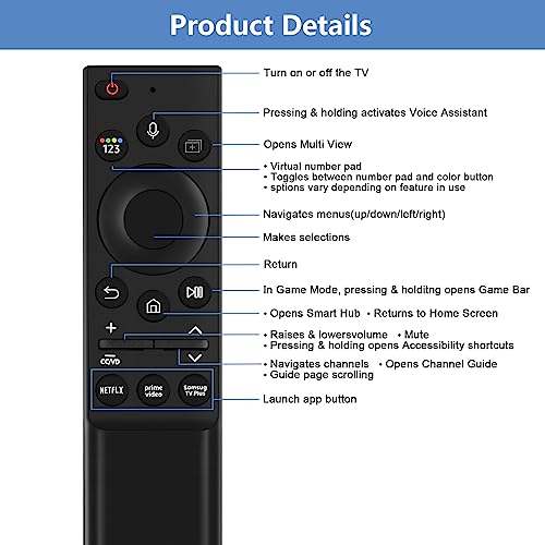 2021 Model BN59-01357A Replacement Voice Remote Control fit for Samsung Smart TVs Compatible with Samsung QLED Series Smart TV Also BN59-01357F BN59-01357P Full Function Replacement