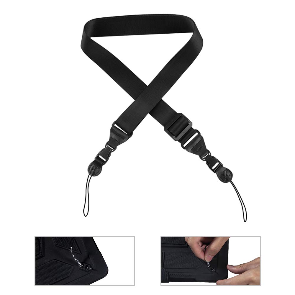 GROLEOA [2 Pack] Replacement Shoulder Strap Universal Adjustable Shoulder Strap for Laptop iPad Tablet Phone Case Messenger Camera Luggage Duffel Bag, Nylon Neck Strap 32"-61", Black