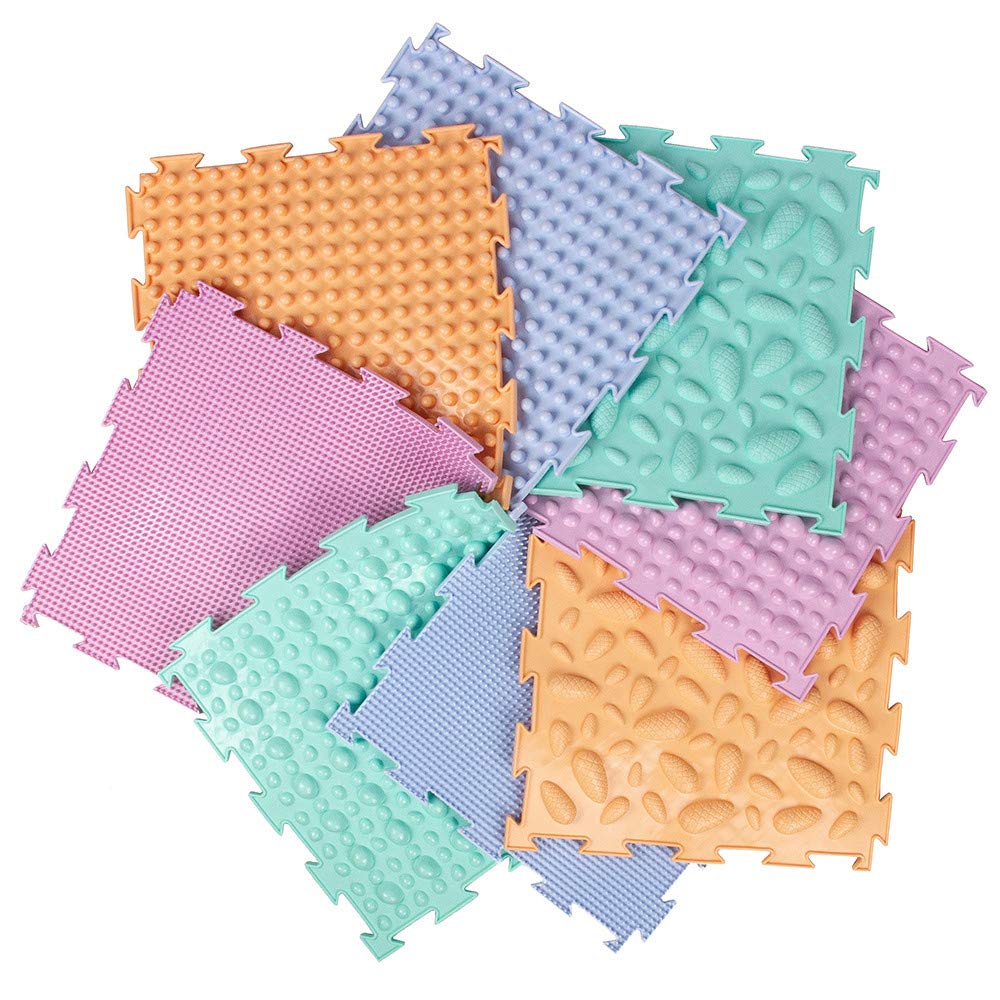 Baby Pastel Modular Mat Set of Sensory Mat Massage Game Mats for Kids Orthopedic Massage Puzzle Floor Mats