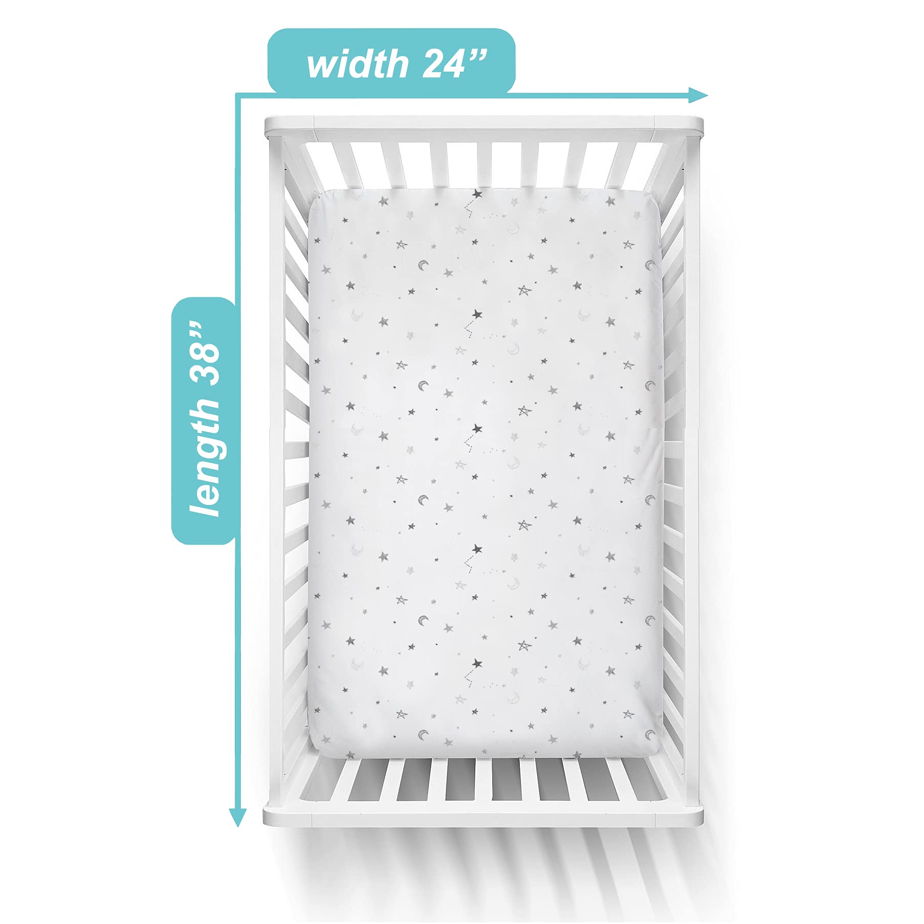 Delta Children Serta SleepTrue Mini Crib Mattress and American Baby Company 3 Pack Fitted Mini Crib Sheet Set for Boys and Girls