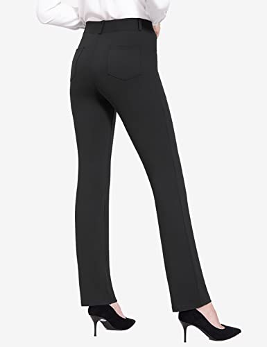 BALEAF Womens Black Dress Pants Yoga Work Pants Pull On Slacks Petite Business Casual Office Trouser Pockets 31" 2XLT