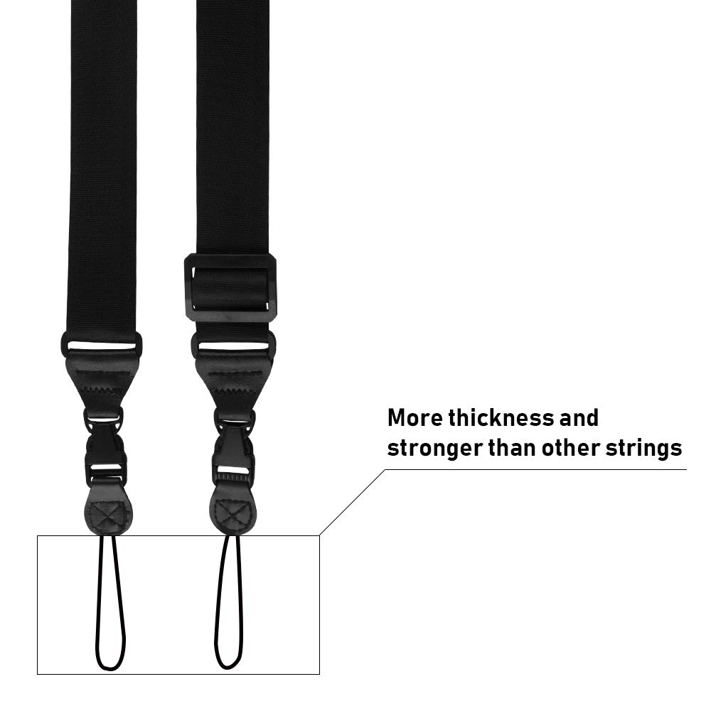 GROLEOA [2 Pack] Replacement Shoulder Strap Universal Adjustable Shoulder Strap for Laptop iPad Tablet Phone Case Messenger Camera Luggage Duffel Bag, Nylon Neck Strap 32"-61", Black