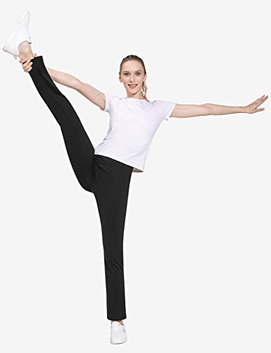 BALEAF Womens Black Dress Pants Yoga Work Pants Pull On Slacks Petite Business Casual Office Trouser Pockets 31" 2XLT