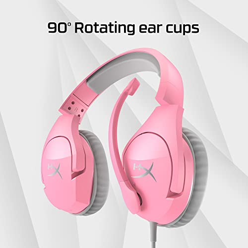 HyperX Cloud Stinger β Gaming Headset, Memory Foam, Soft Leatherette, Durable Steel Sliders, Swivel-to-mute Noise-Cancelling Microphone, Works on PC, PS4, PS5, Xbox and Mobile β Pink
