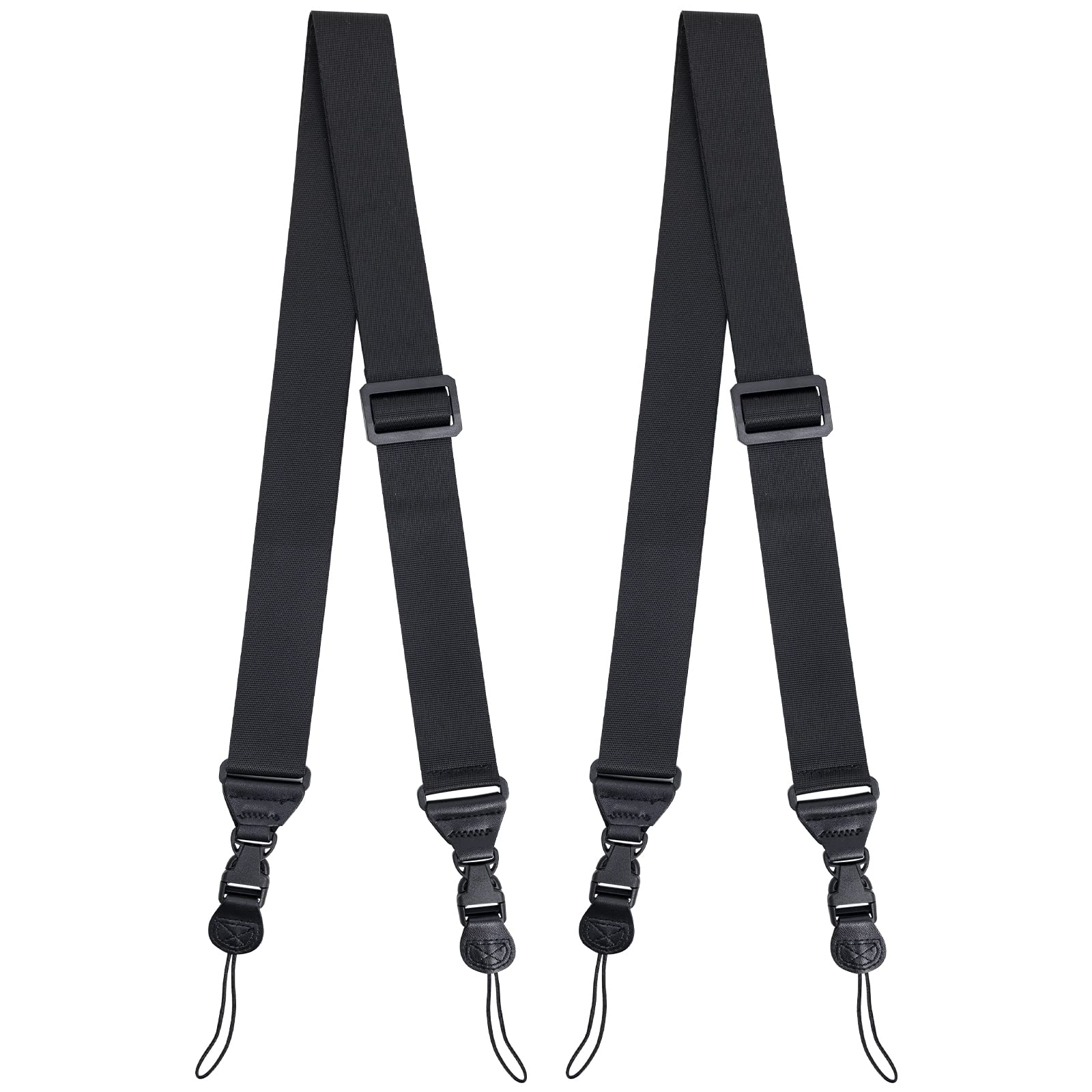 GROLEOA [2 Pack] Replacement Shoulder Strap Universal Adjustable Shoulder Strap for Laptop iPad Tablet Phone Case Messenger Camera Luggage Duffel Bag, Nylon Neck Strap 32"-61", Black