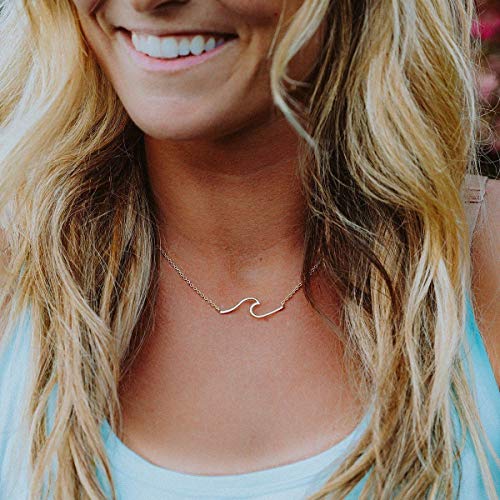 Pura Vida Gold Wave Coast 16" Necklace - Gold Plated .925 Sterling Silver Necklace