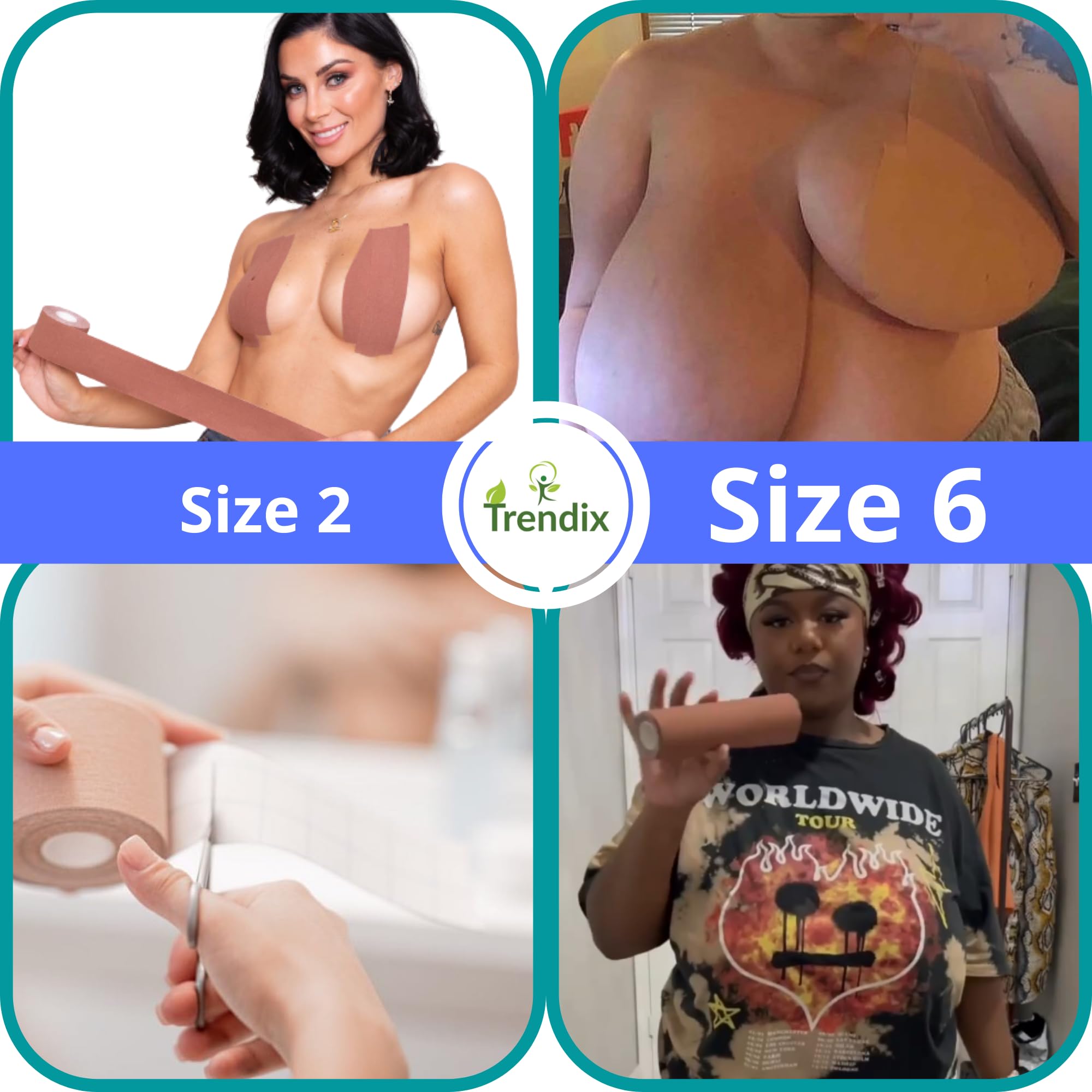 Boobytape Breast Lift Push Up Large Boob Tape Body Lifter Bob Kardashian Black 1 Roll