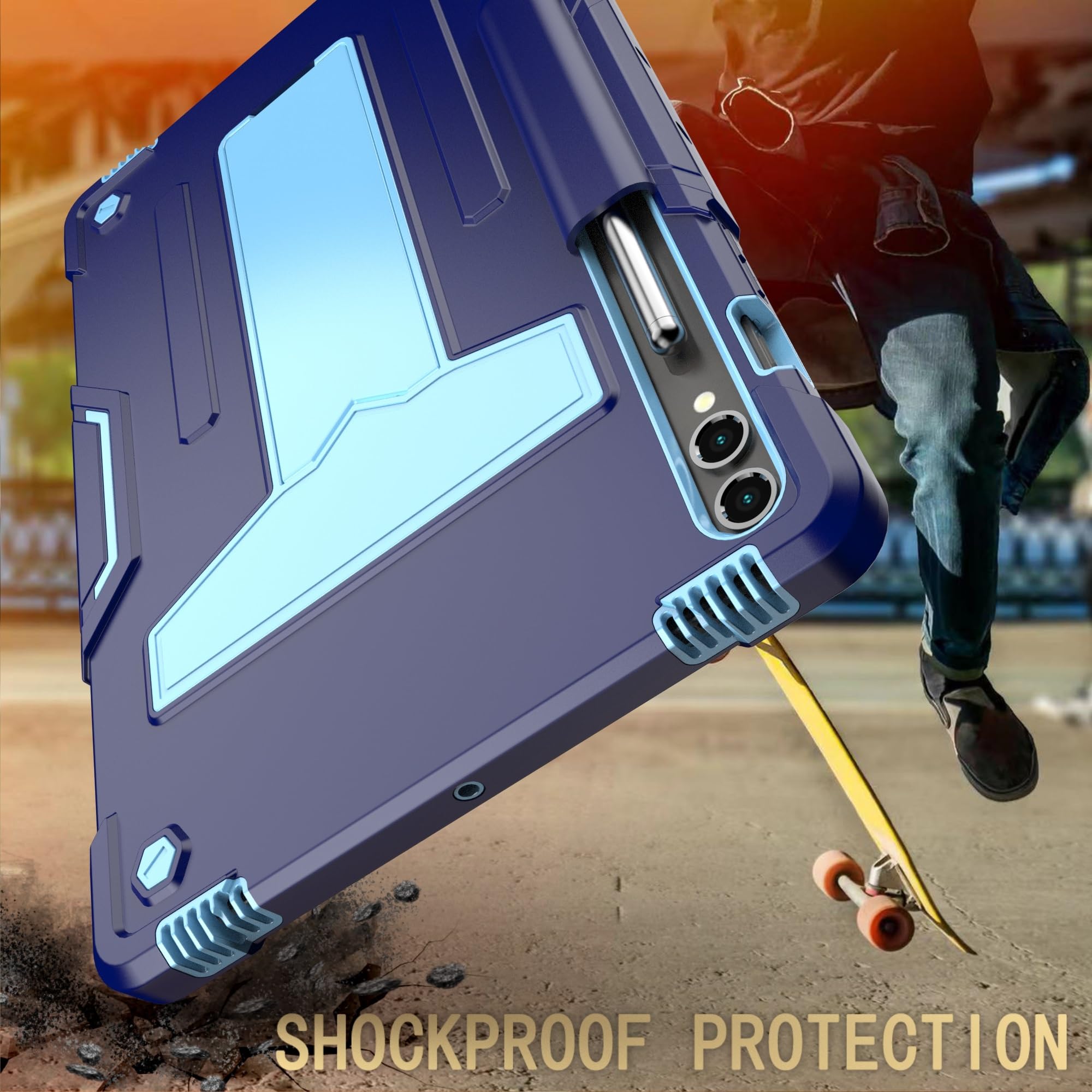 Tablet PC Case Case Compatible with Samsung Galaxy Tab S9 Plus 12.4" 2023 X810/X816B/X818U,with Kickstand Three-Layer Hybrid Full Body Case Rugged Shock-Proof Fall Protection Cover Tablet Home (Color
