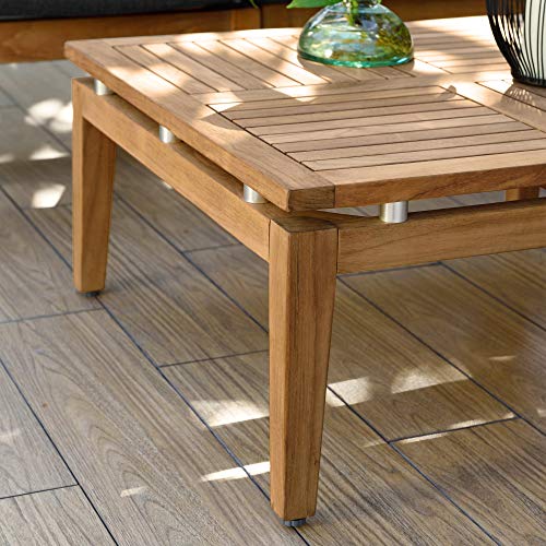 ARMEN LIVING LCARCOTK Arno Outdoor Square Teak Wood Coffee Table