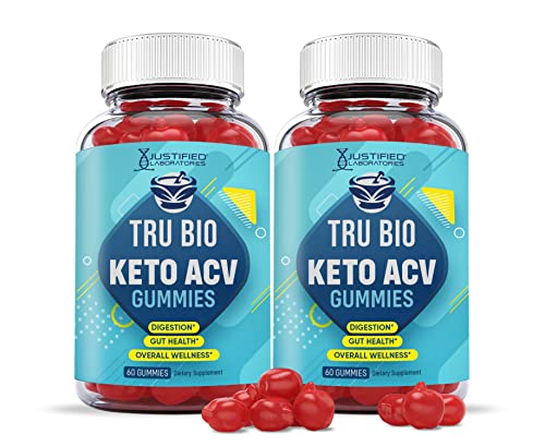 Justified Laboratories (2 Pack) Tru Bio Keto Gummies 1000MG ACV with Pomegranate Juice Beet Root B12 120 Gummys
