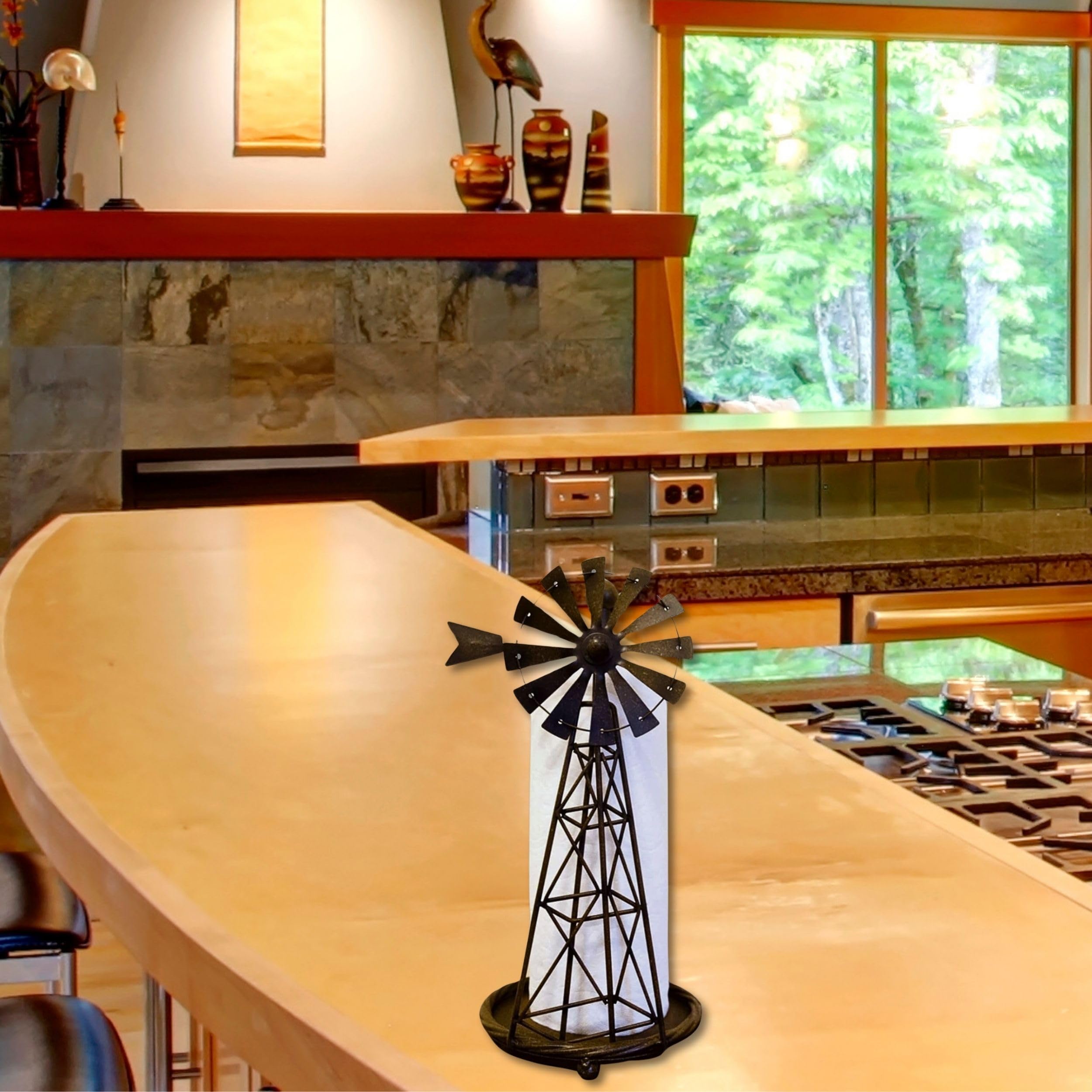 Windmill Metal Paper Towel Holder Rustic Country Farmhouse Style