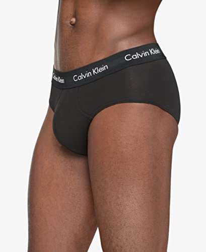 Calvin Klein Men's Cotton Stretch 5-Pack Hip Brief, 5 Black, L