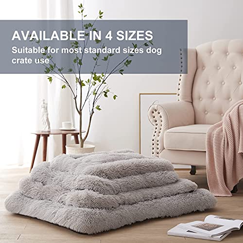 METCHIC Dog Crate Beds Small Dogs, Calming Dog Beds Crate Pads, Dog Crate Mats Machine Washable, 24''