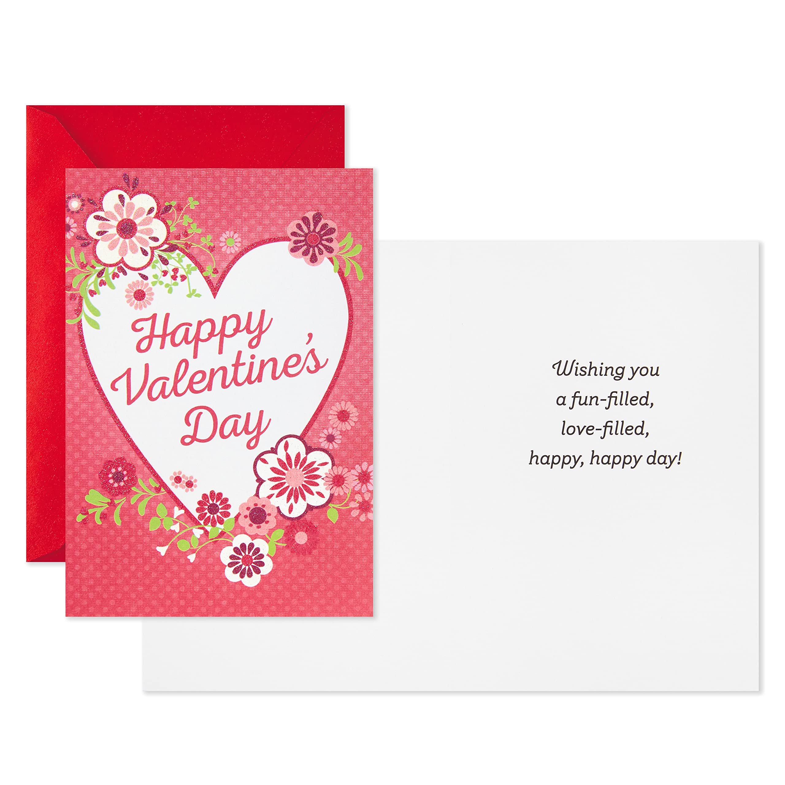 Hallmark Pack of Valentine's Day Cards, Hearts and Flowers (10 Cards with Envelopes)
