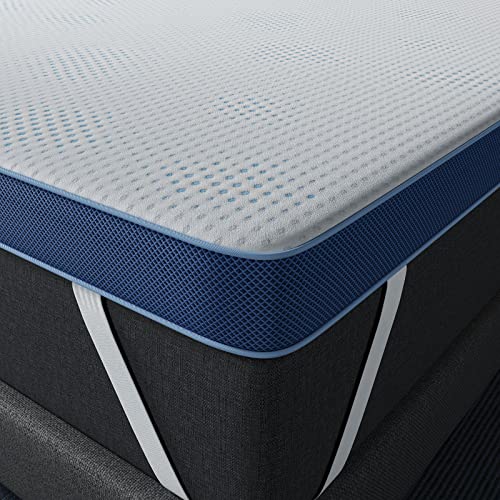 BedStory Extra Firm Mattress Topper Queen, 4 Inch Deep Sleep Memory Foam Mattress Topper for Pressure Relief, High-Density Foam Provides Extra Lumbar Support, 40 Days Trial