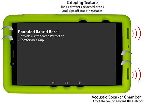 BobjGear Bobj Rugged Tablet Case for Samsung Galaxy Tab A 8.0 (2019) SM-T290, SM-T295 Kid Friendly (Gotcha Green)