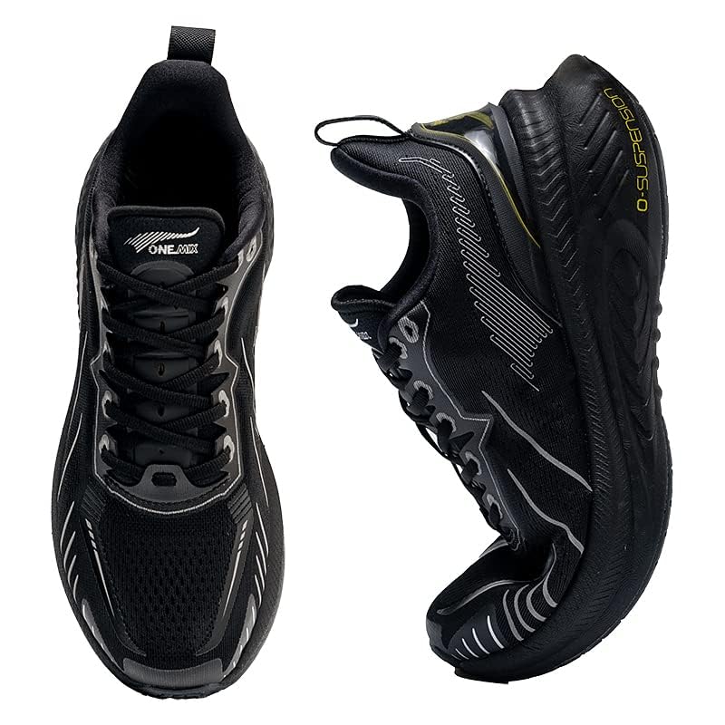 Mens Workout Shoes for Gym Lifting Cross Trainer Comfortable Crossfit Wide Toe Box Athletic Sports Running Shoes Black Size US Men 8.5