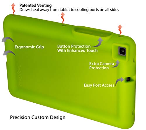 BobjGear Bobj Rugged Tablet Case for Samsung Galaxy Tab A 8.0 (2019) SM-T290, SM-T295 Kid Friendly (Gotcha Green)
