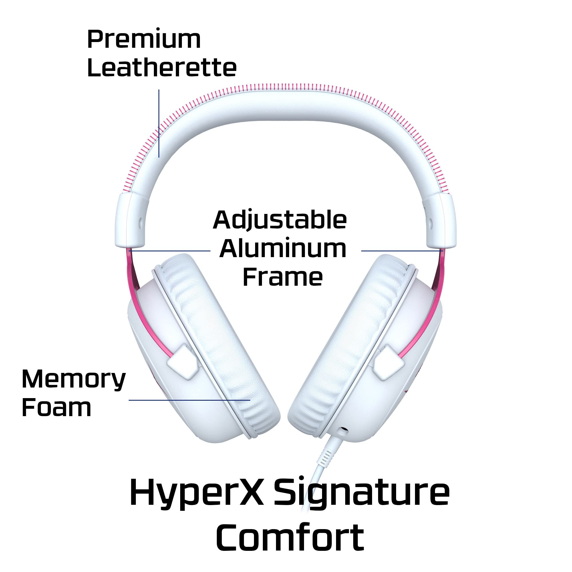 HyperX Cloud II - Gaming Headset, 7.1 Virtual Surround Sound โ White/Pink & QuadCast S โ RGB USB Condenser Microphone for PC, PS4, PS5 and Mac, Anti-Vibration Shock Mount, 4 Polar Patterns